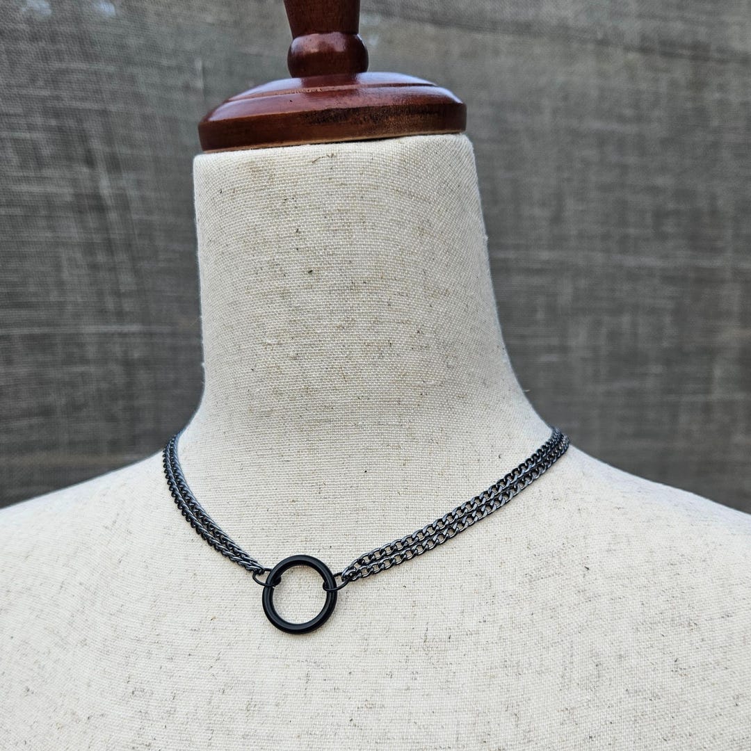 Discreet Day Collar Sub O-ring Chain Necklace Goth Choker DDLG Good ...