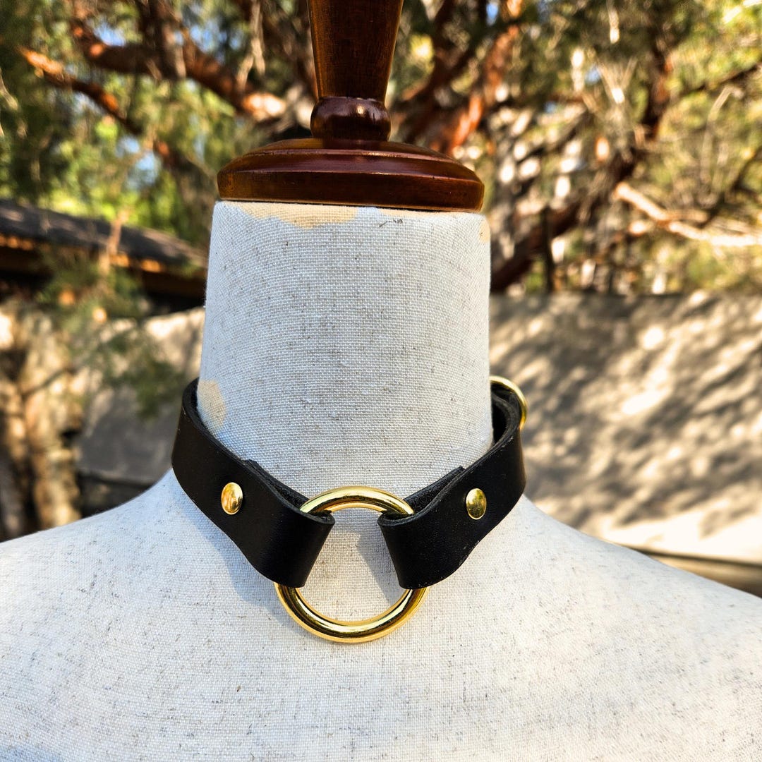 Leather Collar Sub Jewelry Choker O-ring Necklace Gift Choker Black ...