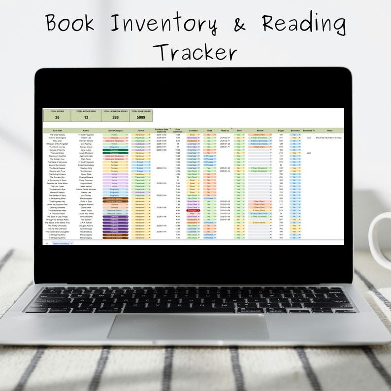 Book Inventory Log Tracker Template Sheet, Book Reading Tracker for ...