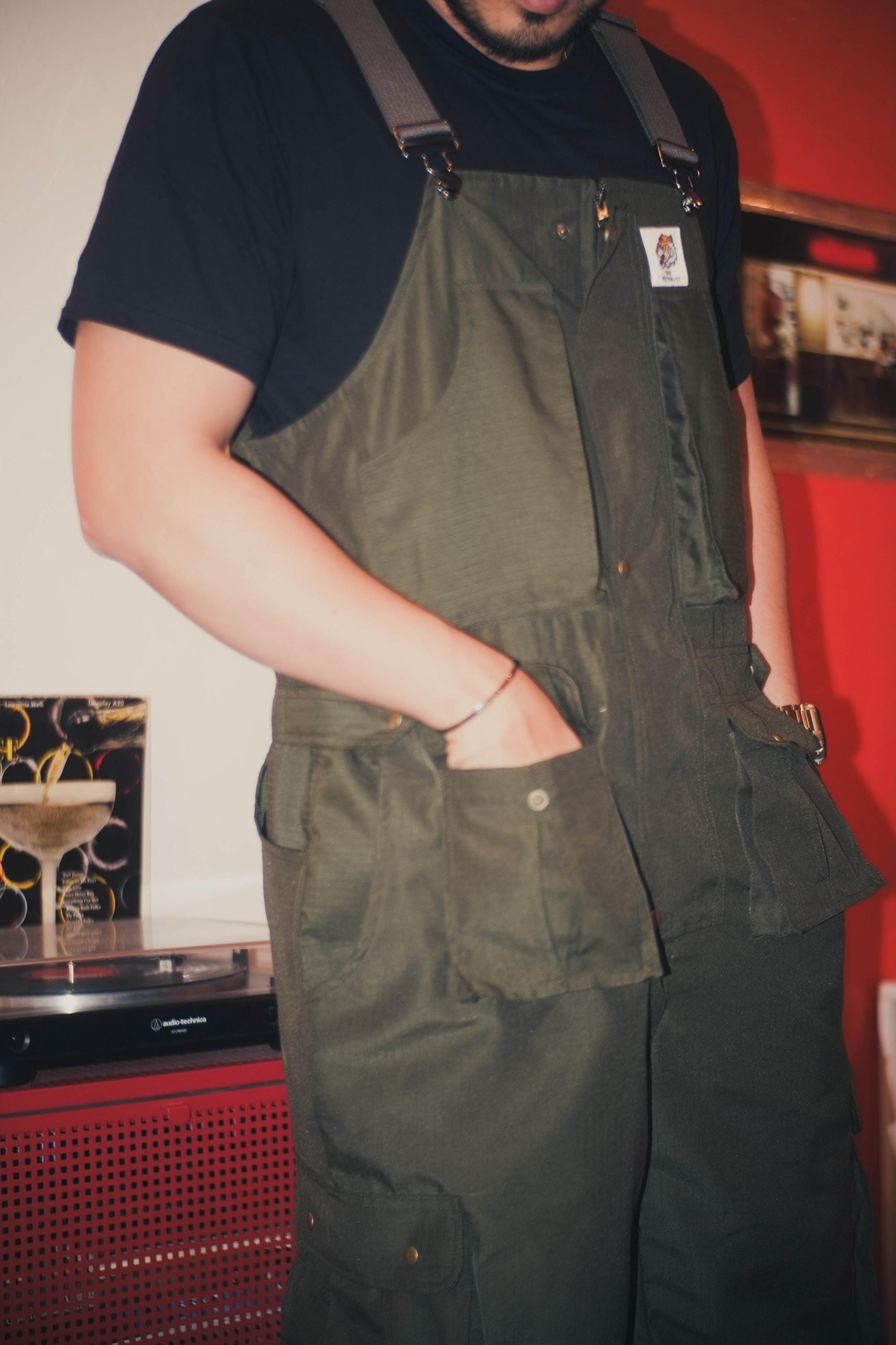 Men’s High Quality Overalls Army Green Adjustable Straps Multiple ...