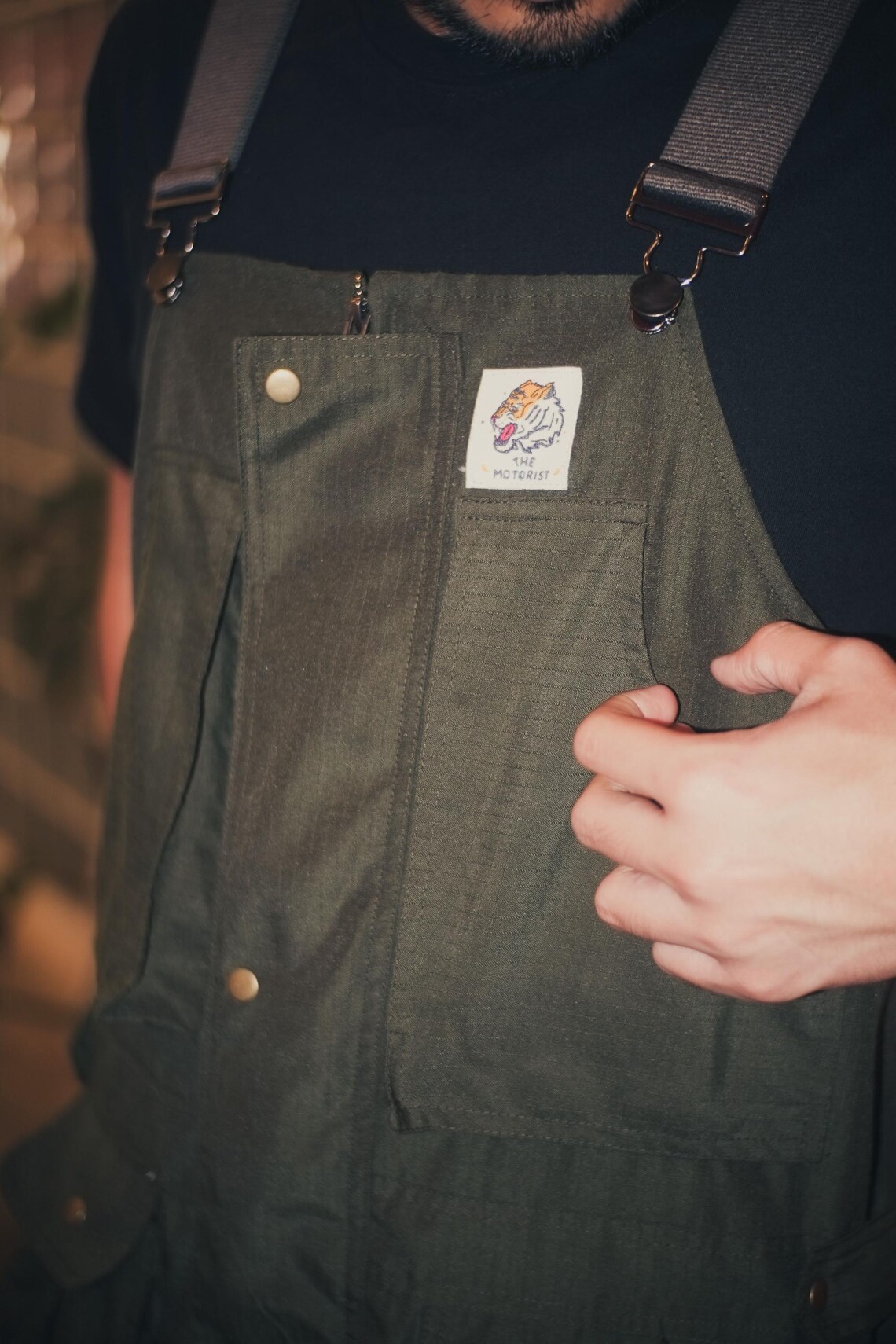 Men’s High Quality Overalls Army Green Adjustable Straps Multiple ...