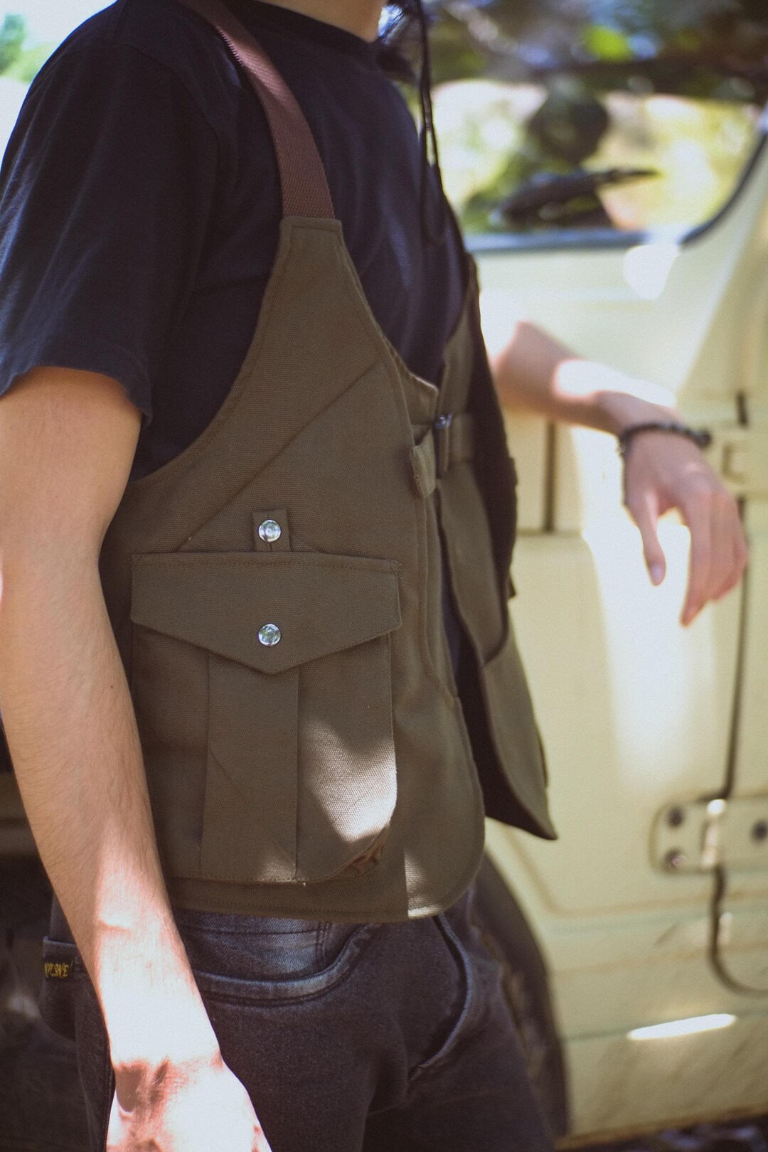 Men's Canvas Vest in Army Rugged Style, Timeless Design - Etsy