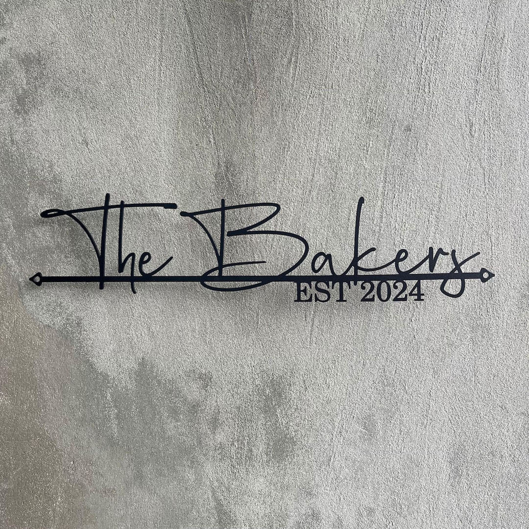 Custom Last Name Metal Sign | Personalized Family Sign With Established ...