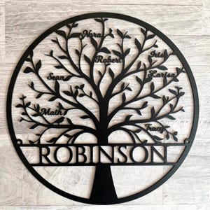 Tree of Life Metal Sign With Last Name and Personalized Names - Wall ...