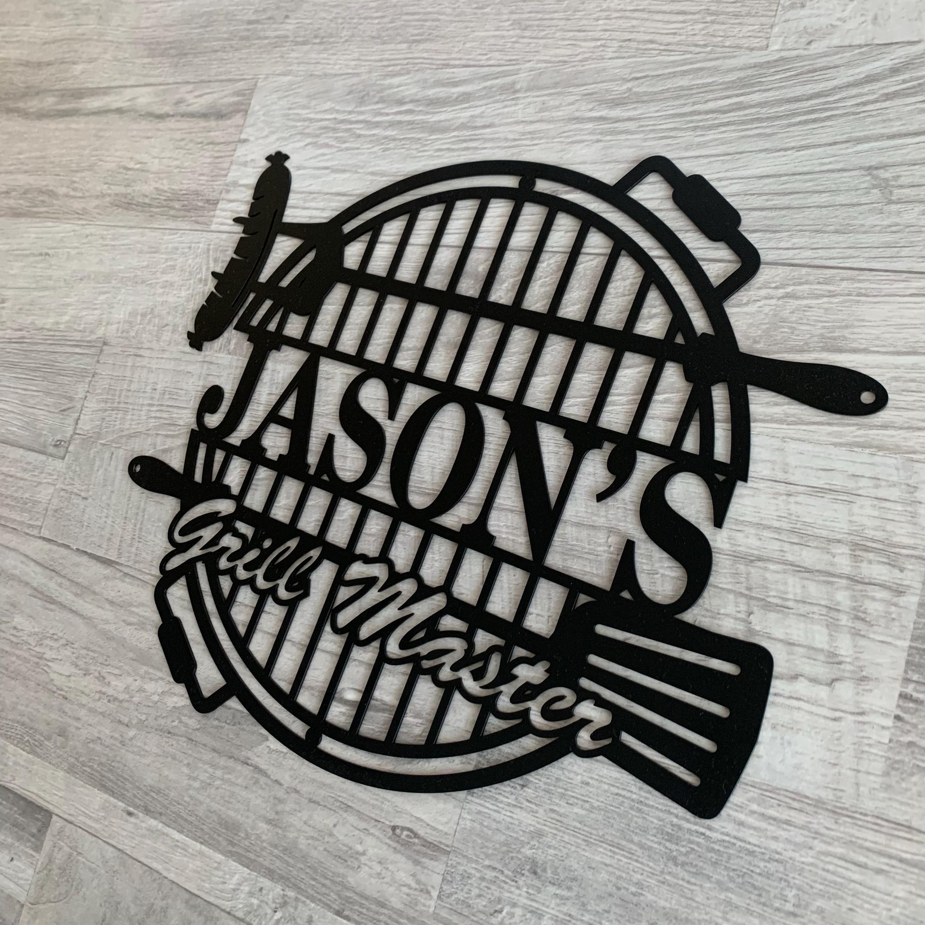 Personalized BBQ Metal Name Sign - Grill Master Outdoor Bar Decor - Man ...