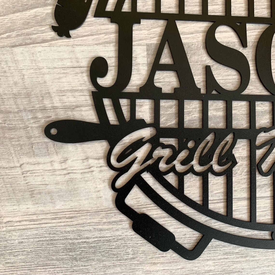 Personalized BBQ Metal Name Sign - Grill Master Outdoor Bar Decor - Man ...