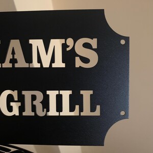 Personalized Bar & Grill Metal Sign - Custom BBQ Plaque, Backyard Decor ...