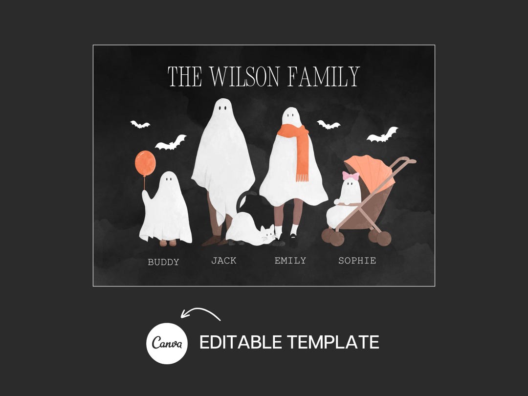 Editable Ghost Family in Canva | Pack of 15 Characters in PNG - Etsy