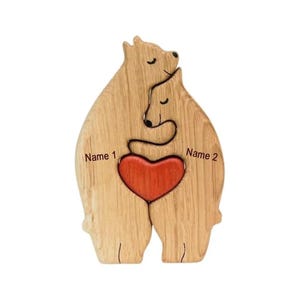 Engraved Wooden Bear Family Puzzle: Custom Names Keepsake - Etsy