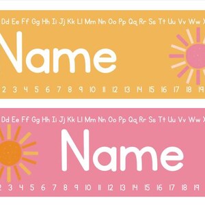 Groovy Vibes Desk Name Plate/ Labels CANVA TEMPLATE - Etsy