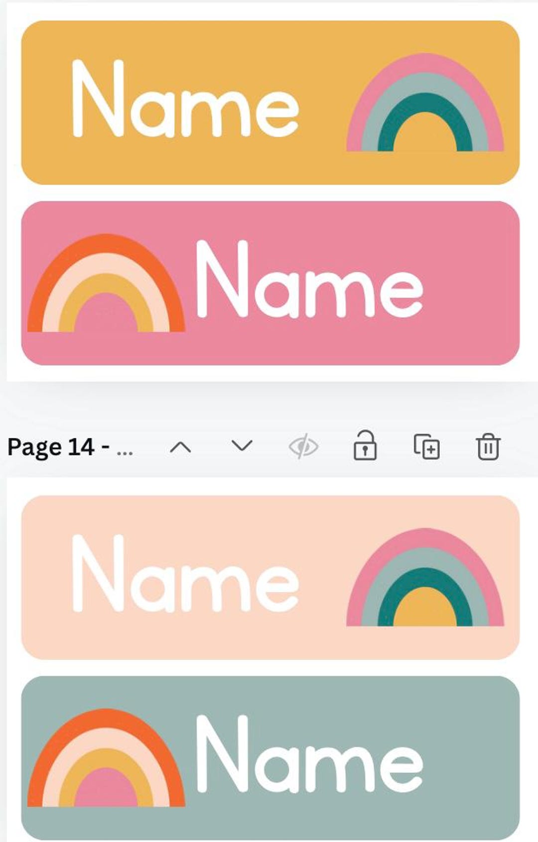 Groovy Vibes Desk Name Plate/ Labels CANVA TEMPLATE - Etsy