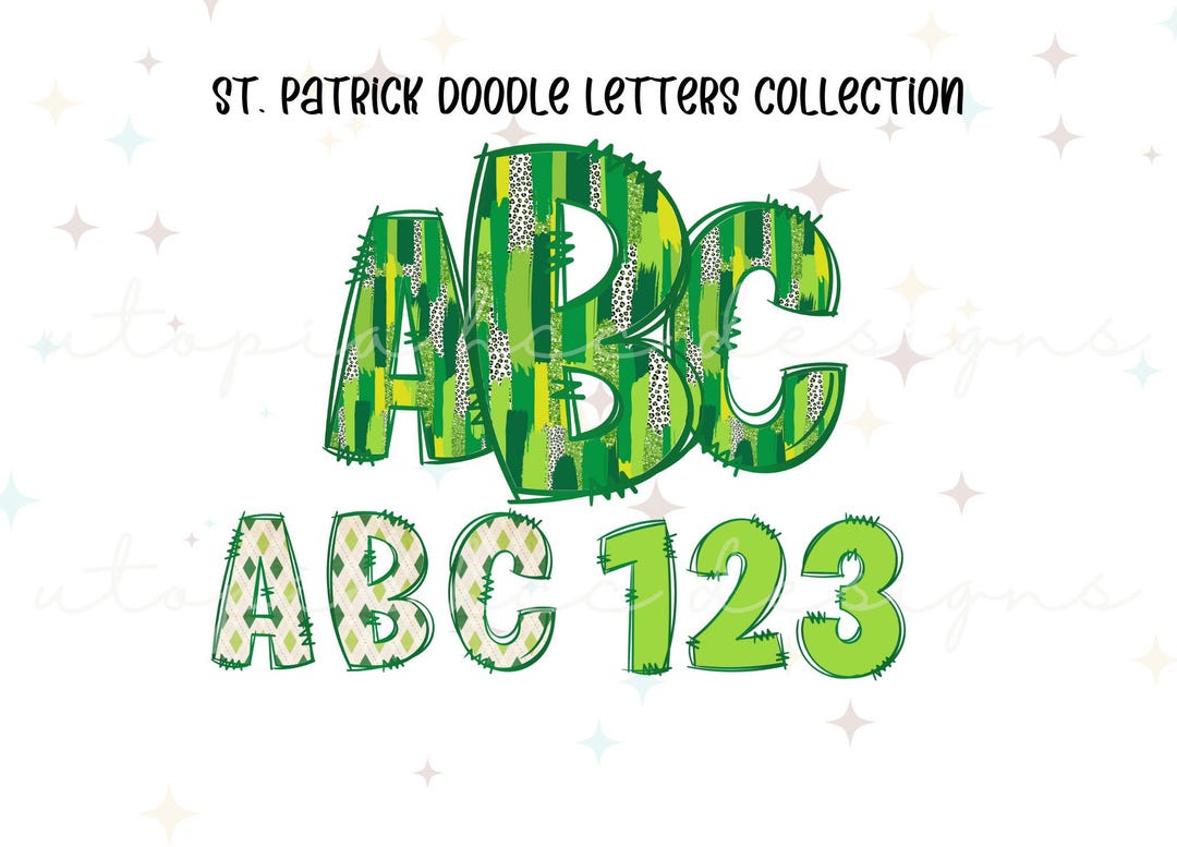Brushstroke PNG, St. Patrick Doodle Letter Clipart, St. Patrick ...