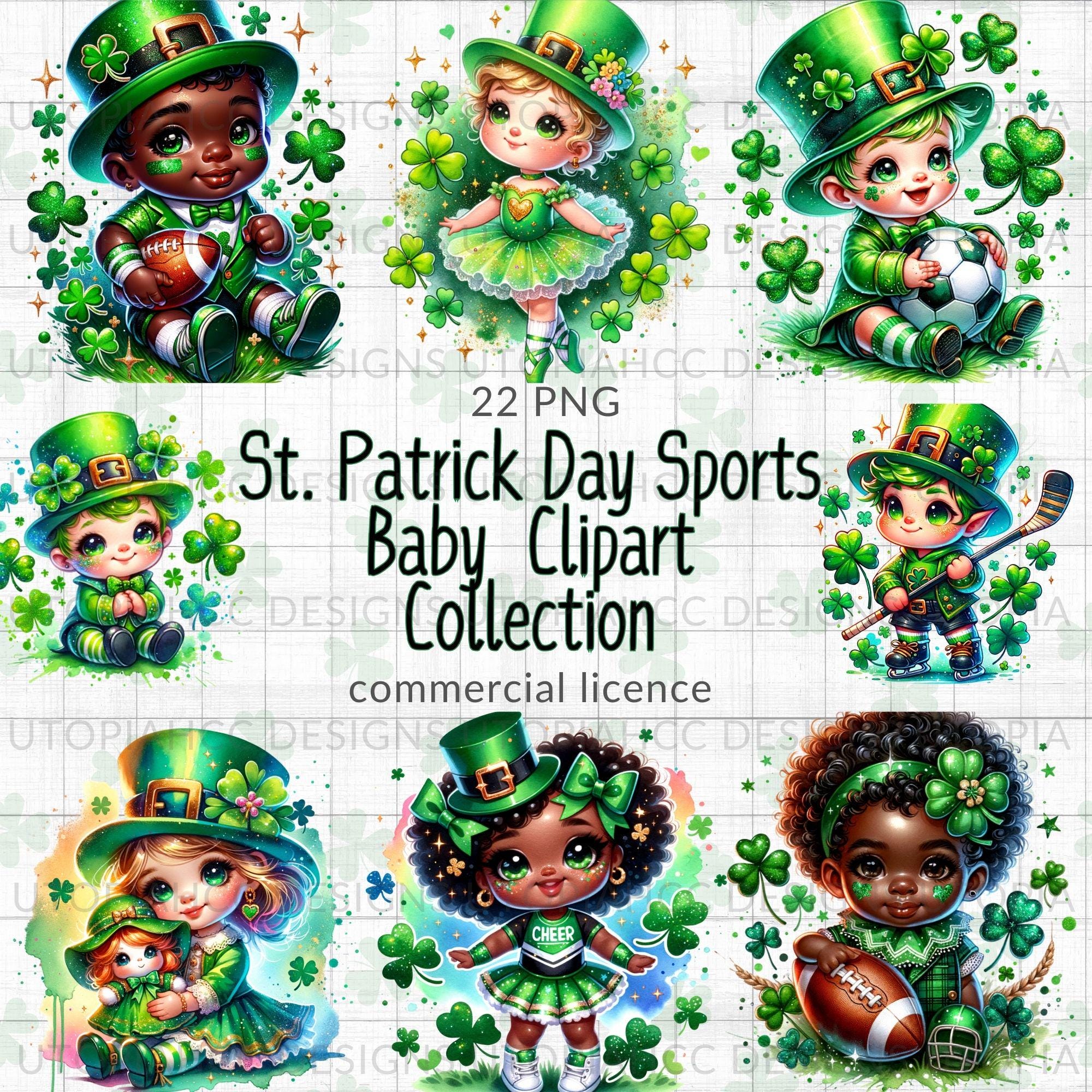 St. Patrick Baby Sports Clipart Collection, Cute Chibi Leprechaun PNG ...
