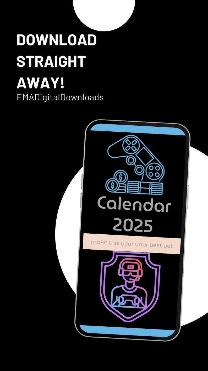 Cool 2025 Gamer Calendar / 2025 Streamer Calendar / 2025 Day Planner - Etsy