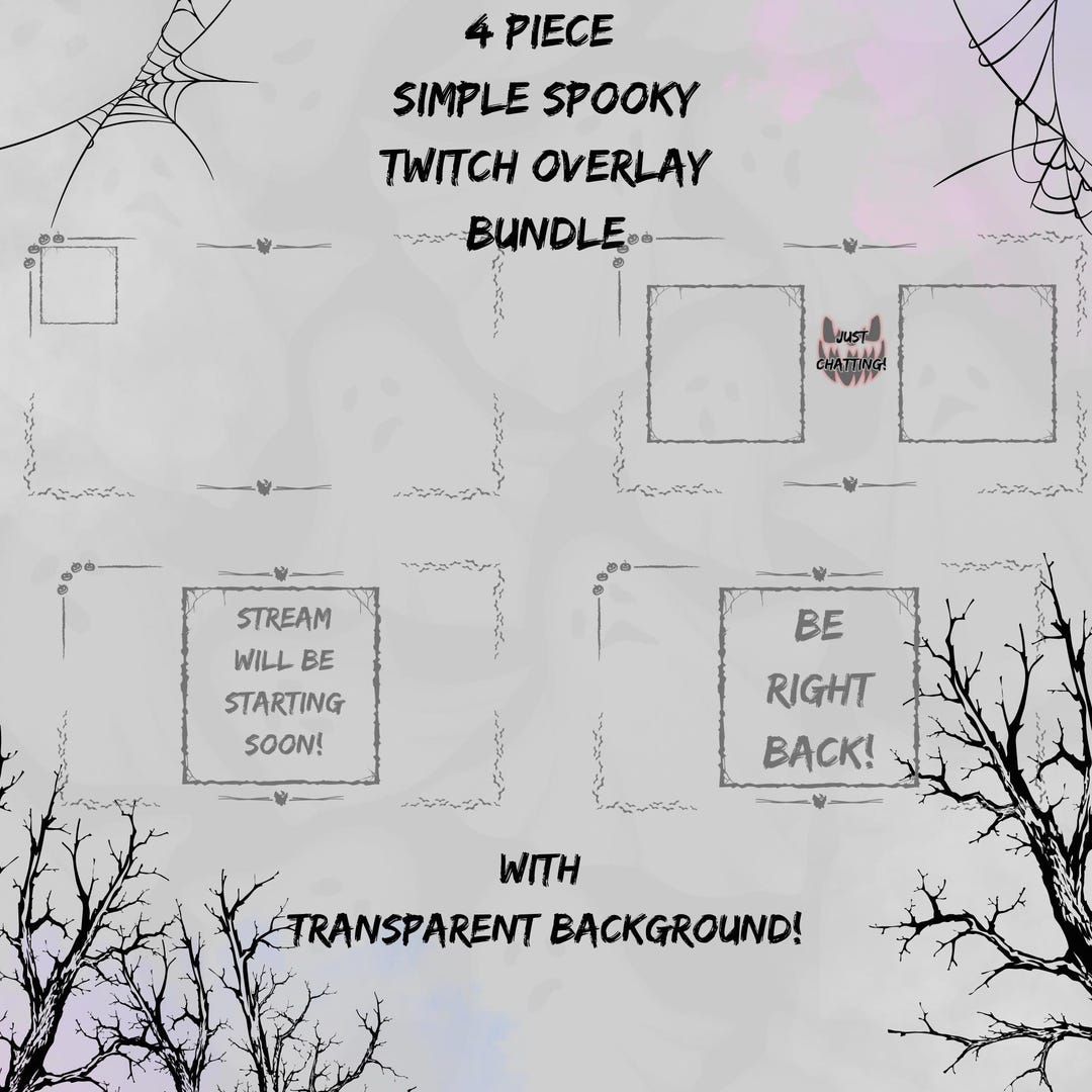 Simple Spooky Gothic 4 Piece Halloween Twitch Overlay - Perfect for ...