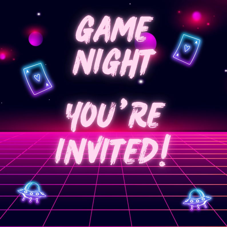 Editable Game Night Invitation! - Time to Have the Squad Around! - Etsy