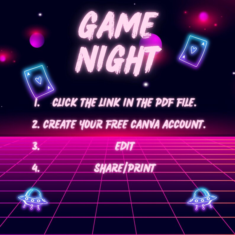 Editable Game Night Invitation! - Time to Have the Squad Around! - Etsy