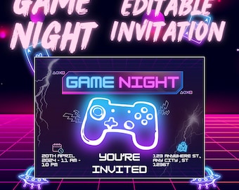 Editable Game Night Invitation! - Time to Have the Squad Around! - Etsy