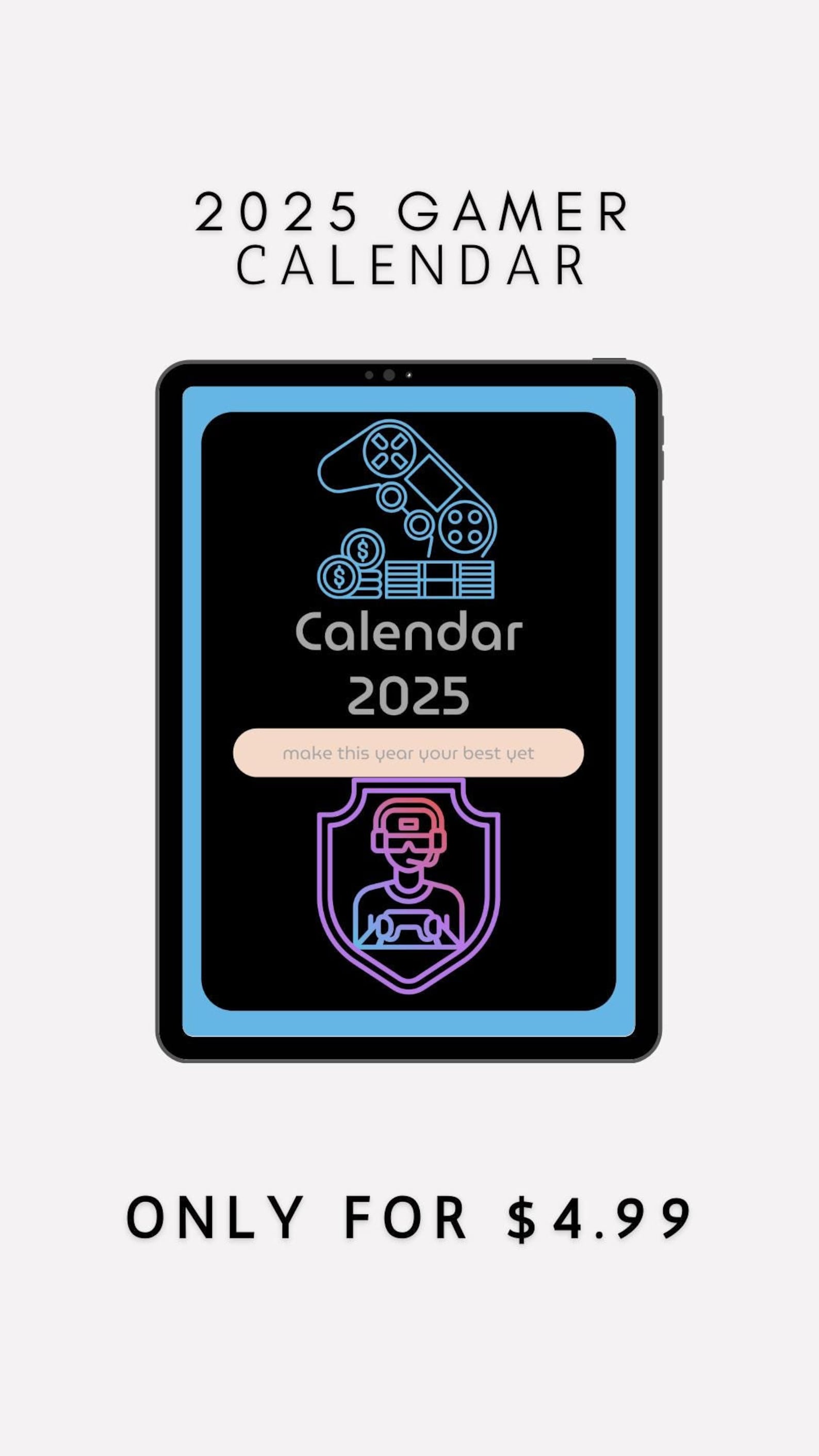 Cool 2025 Gamer Calendar / 2025 Streamer Calendar / 2025 Day Planner - Etsy