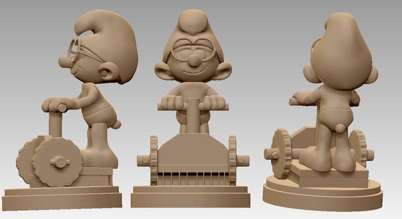 Smurfs 3D Model STL Bundle: Papa, Smurfette, Brainy, Clumsy, Hefty ...