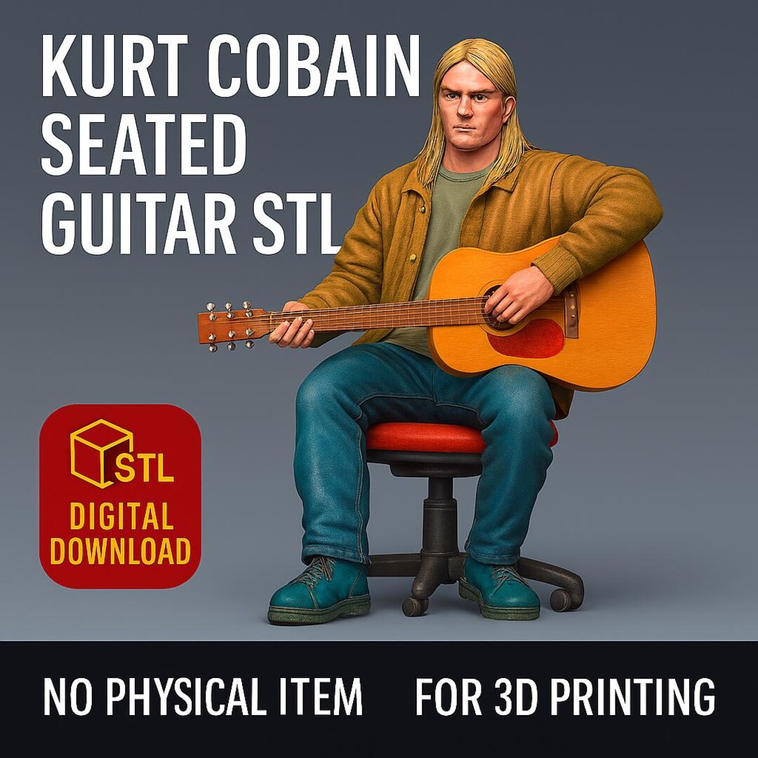 Kurt Cobain STL File - 3D Printable Nirvana Tribute Figure - Grunge ...