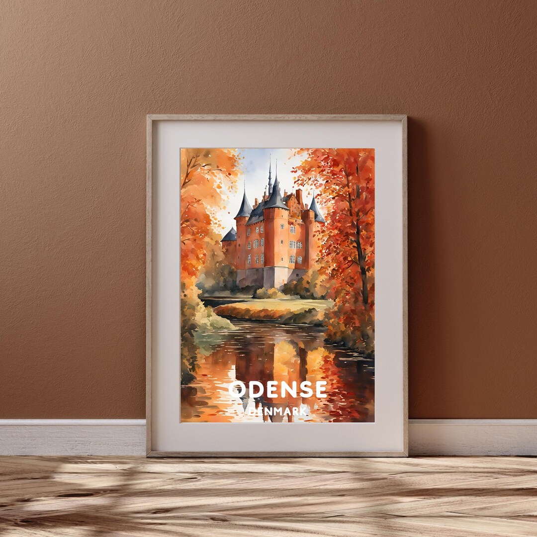 Odense City Travel Art, Printable Odense City Poster, Denmark Gift ...