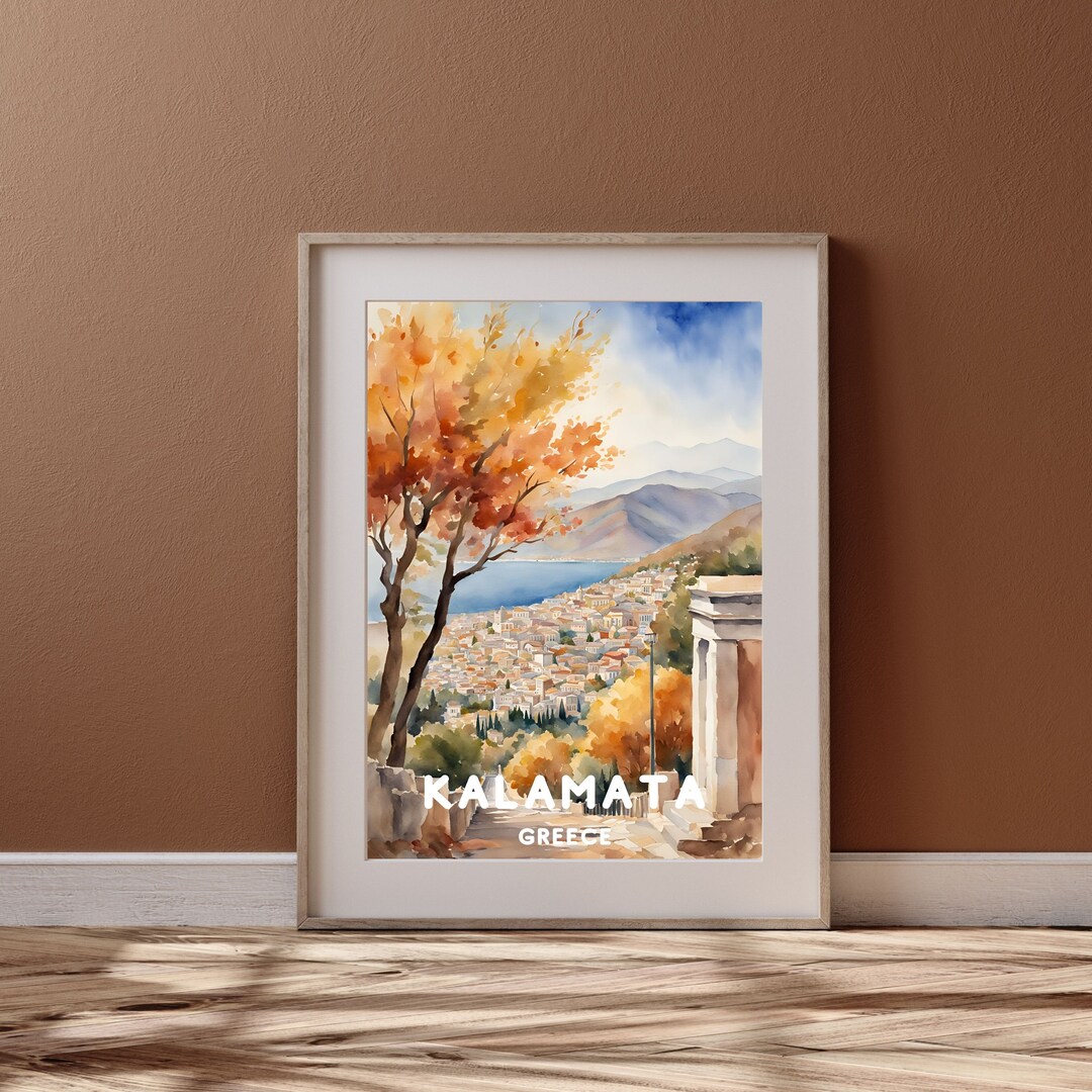 Kalamata City Travel Art, Printable Kalamata City Poster, Greece Gift, Digital Download, Wedding ...