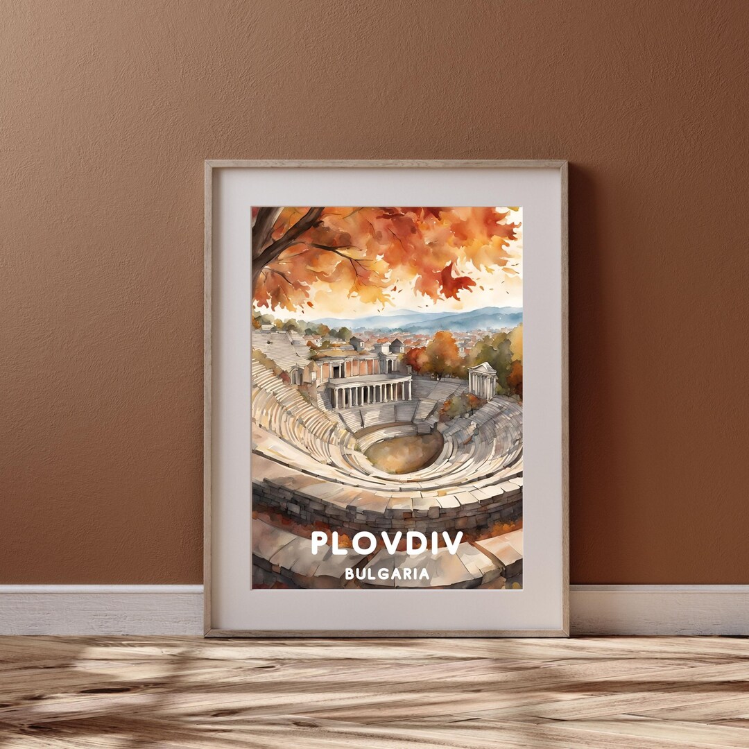 Plovdiv City Travel Art, Printable Plovdiv City Poster, Bulgaria Gift ...