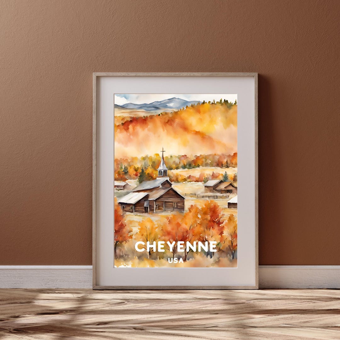 Wyoming - Cheyenne City Travel Art, Printable Cheyenne City Poster ...