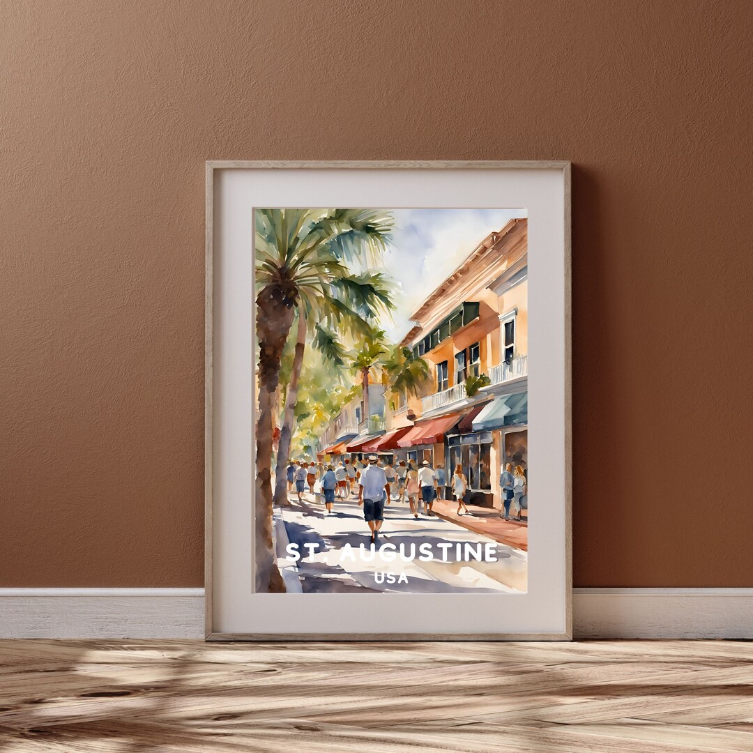 St. Augustine Travel Art, Printable Florida St. Augustine City Poster ...