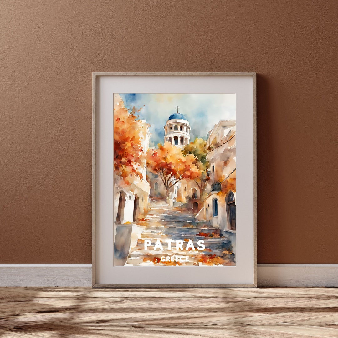 Patras City Travel Art, Printable Patras City Poster, Greece Gift ...