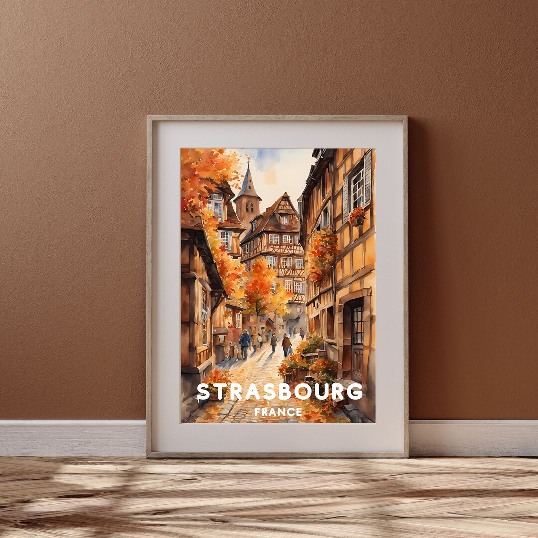 Strasbourg Travel Art, Printable Strasbourg City Poster, France Gift ...