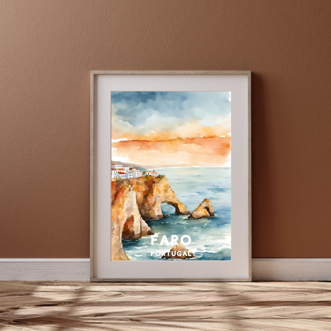 Faro City Travel Art, Printable Faro City Poster, Portugal Gift ...