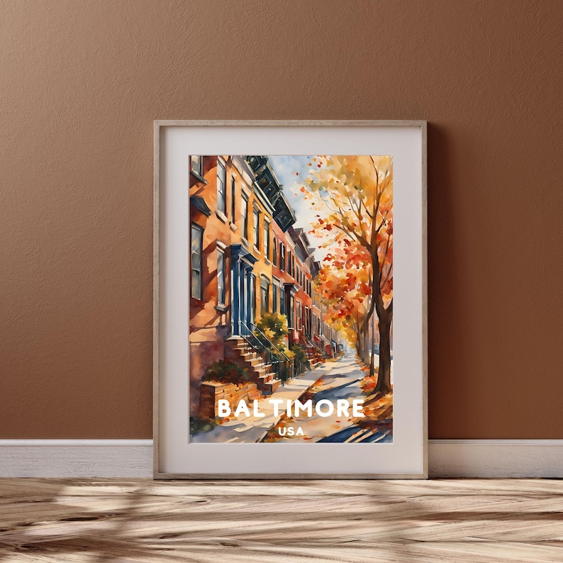 Maryland - Baltimore City Travel Art, Printable Baltimore City Poster ...