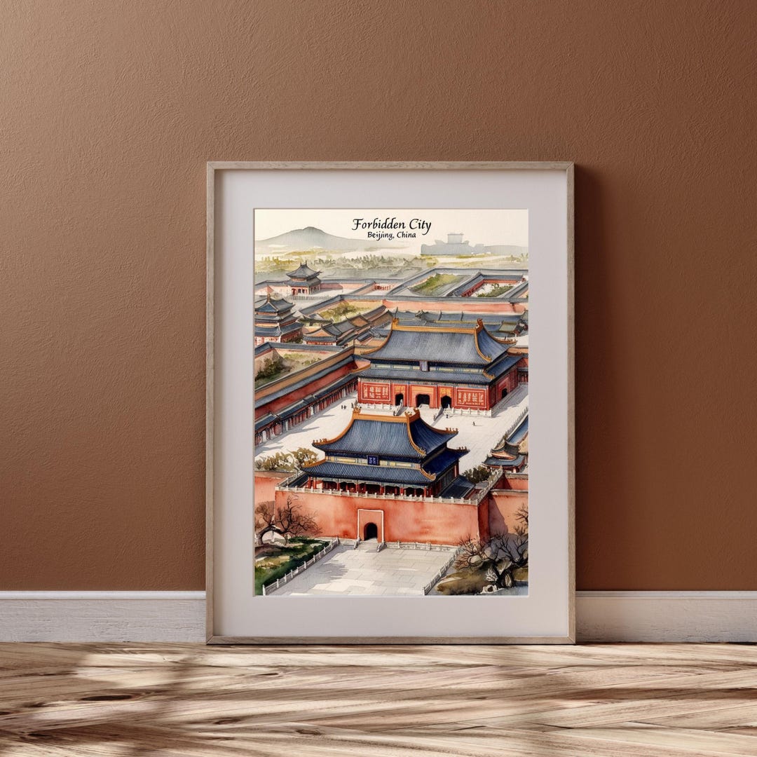 Forbidden City - Beijing, China Travel Art, Printable Poster, Tourist ...