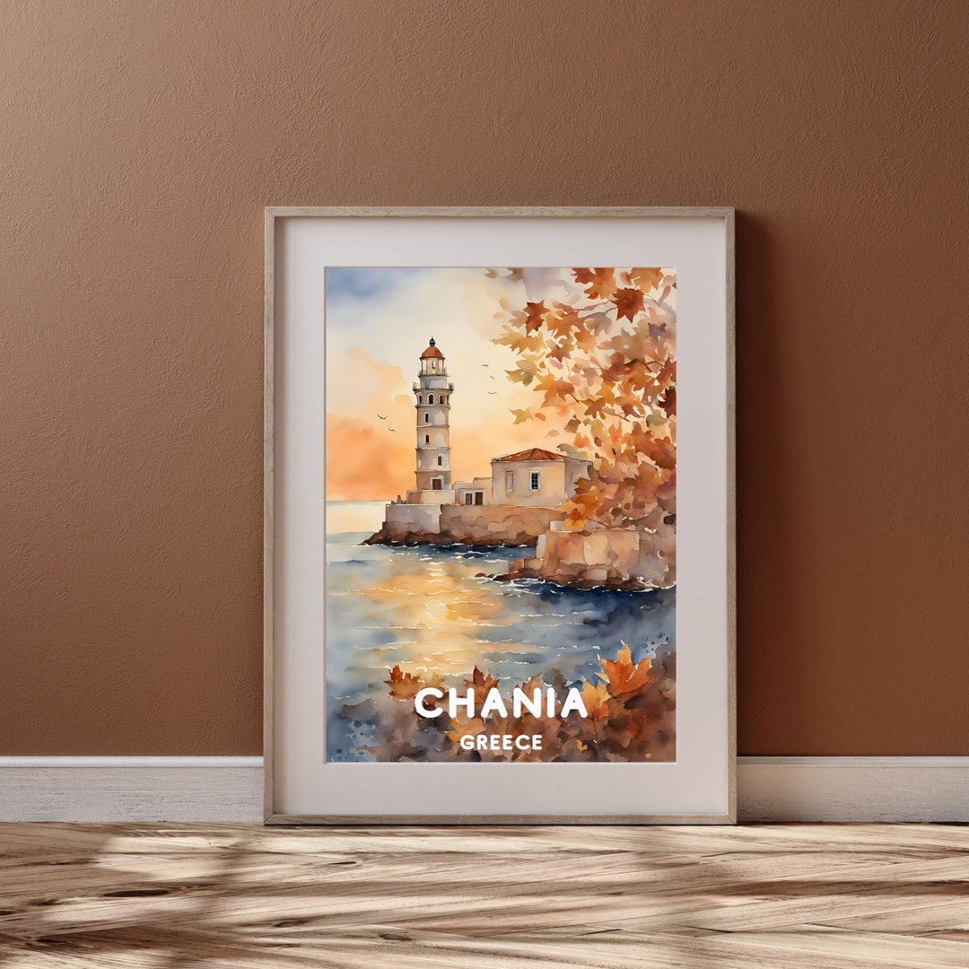 Chania City Travel Art, Printable Chania City Poster, Greece Gift ...