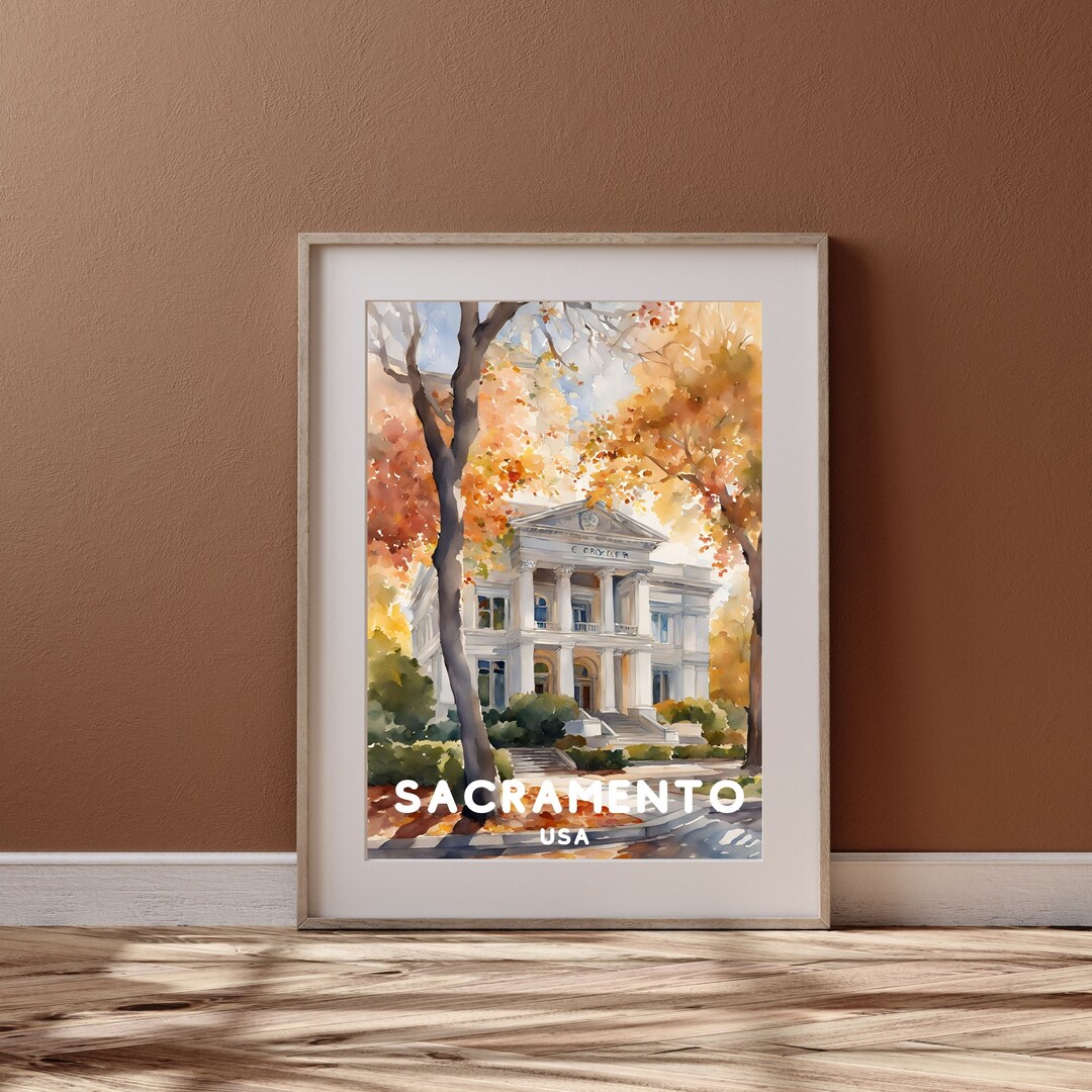 Sacramento Travel Art, Printable Sacramento City Poster, America Gift ...