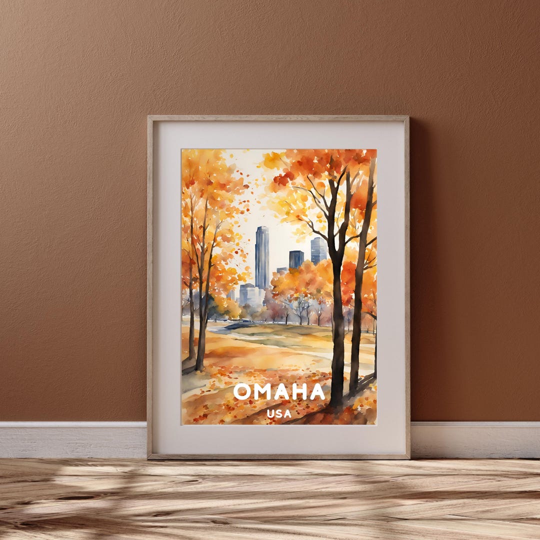Nebraska - Omaha City Travel Art, Printable Omaha City Poster, America ...