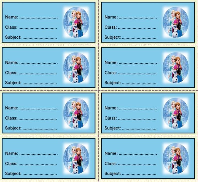 Magical Frozen Fun, Printable Elsa Themed Name Tags for Kids - Etsy