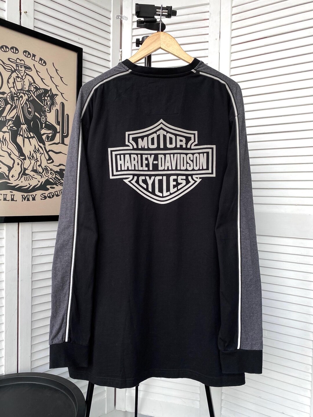 Vintage Harley Davidson Reflective Big Logo Long Sleeve - Etsy