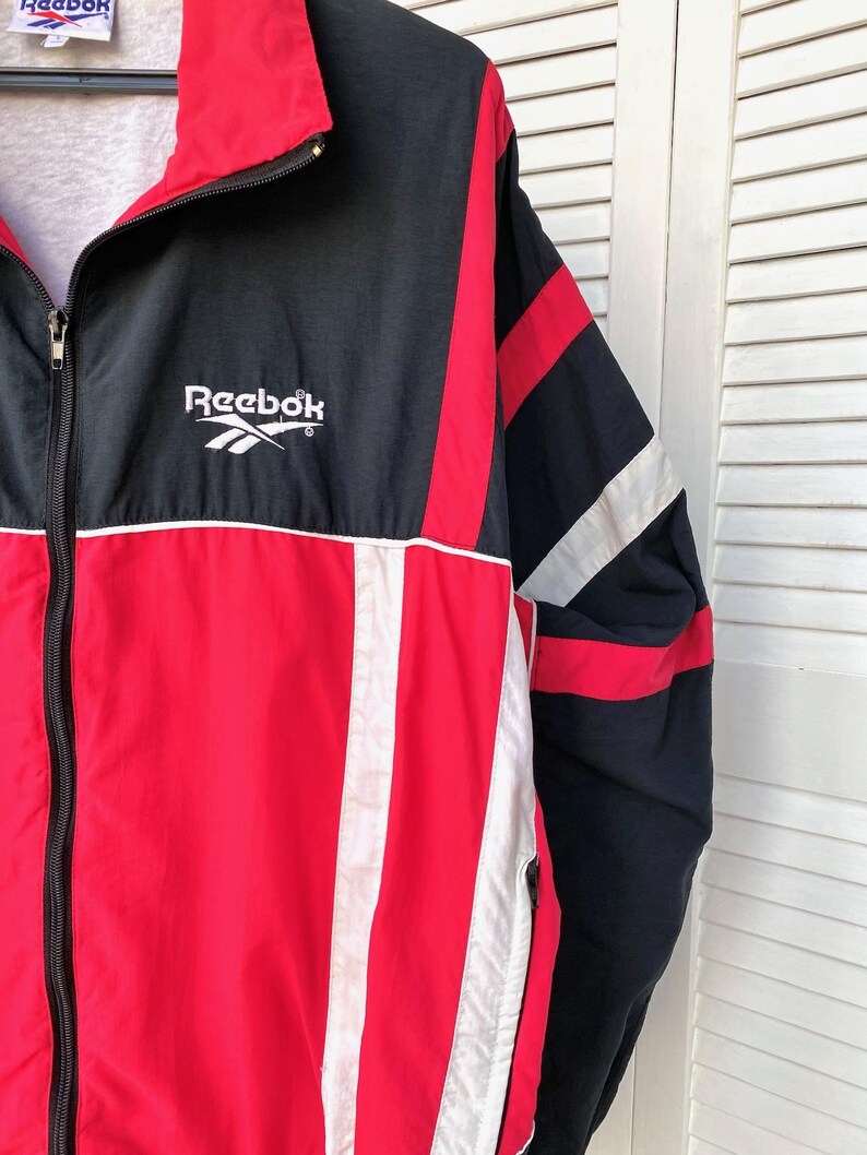 Vintage Reebok Track Retro Jacket Striped 90s 80s Red - Etsy