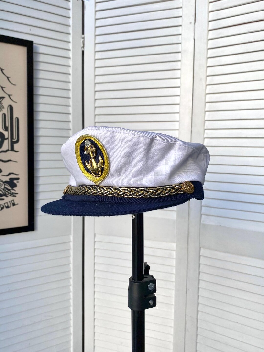 Vintage Captain Anchor Emblem Yacht Cap Hat - Etsy