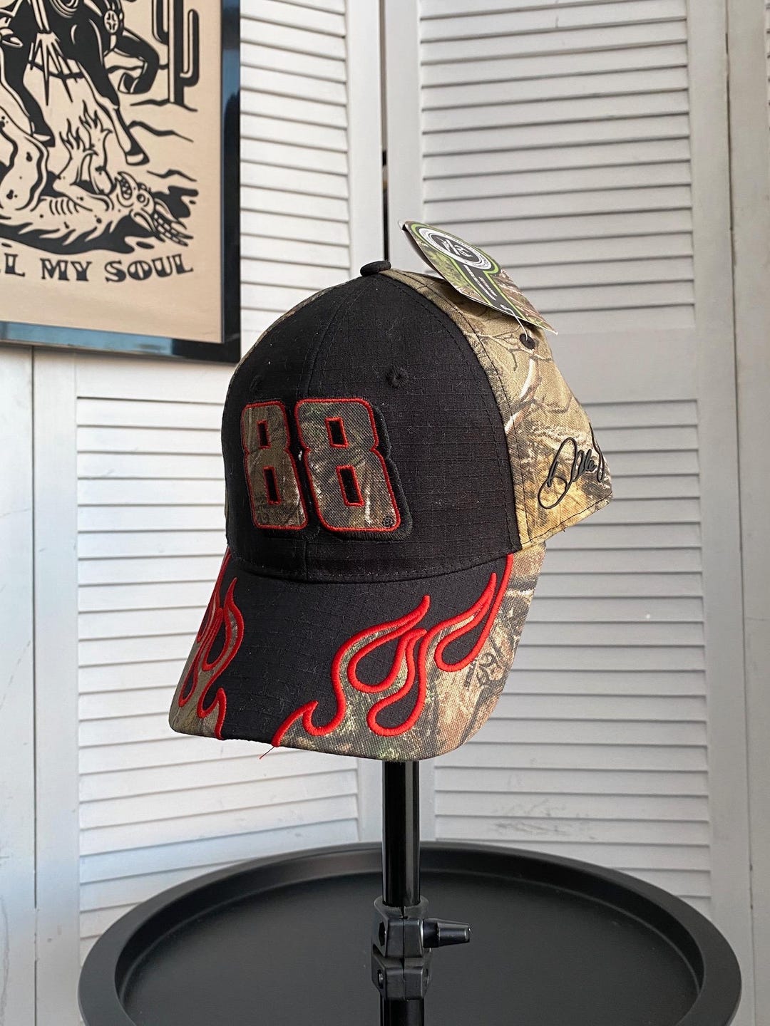 NASCAR Realtree Distressed Fire Racing Hat Cap 88 - Etsy