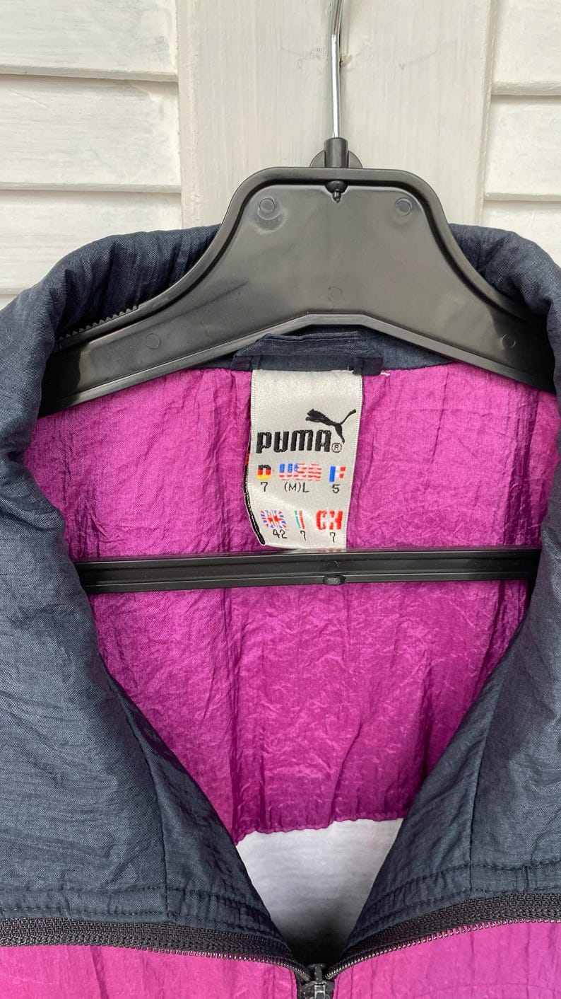 Vintage Puma Track Retro Striped Nylon Jacket 90s 80s Purple - Etsy