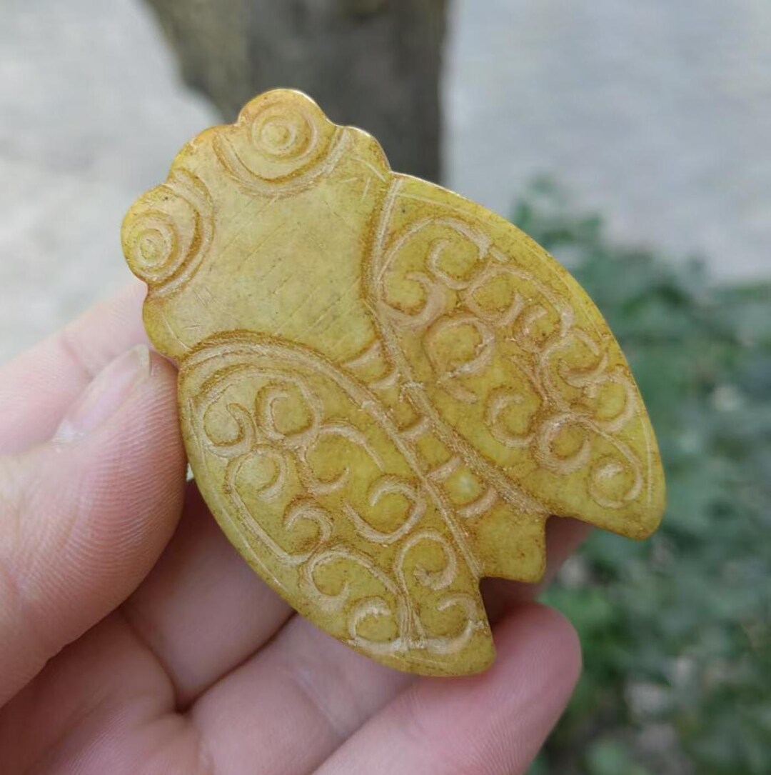 1pic Feng Shui Jade Cicada Pendant , Fortune Farm Animal Stone Crystal ...