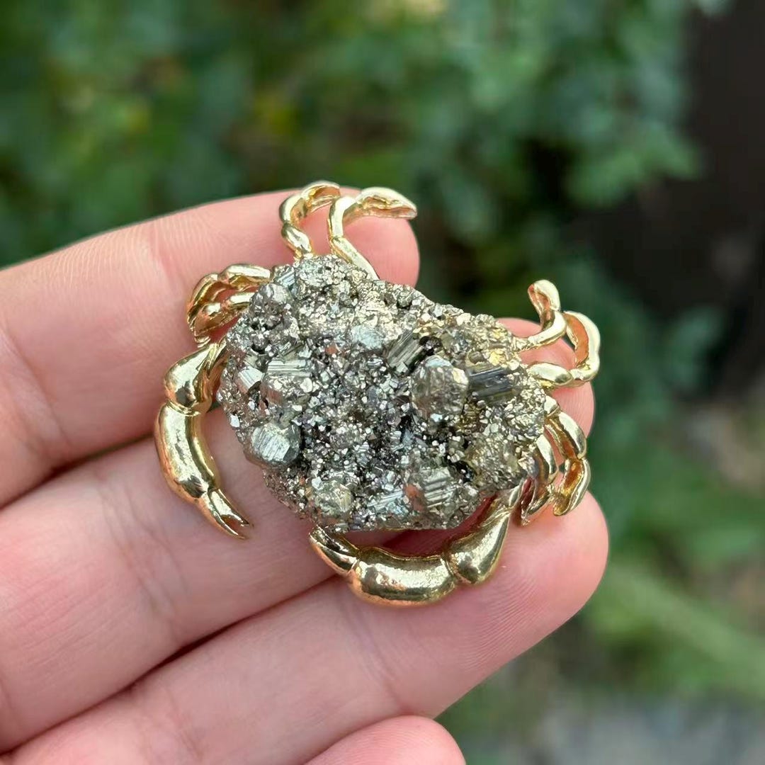 Natural Pyrite Crab Crystal Cluster Home Decor Pl233 - Etsy