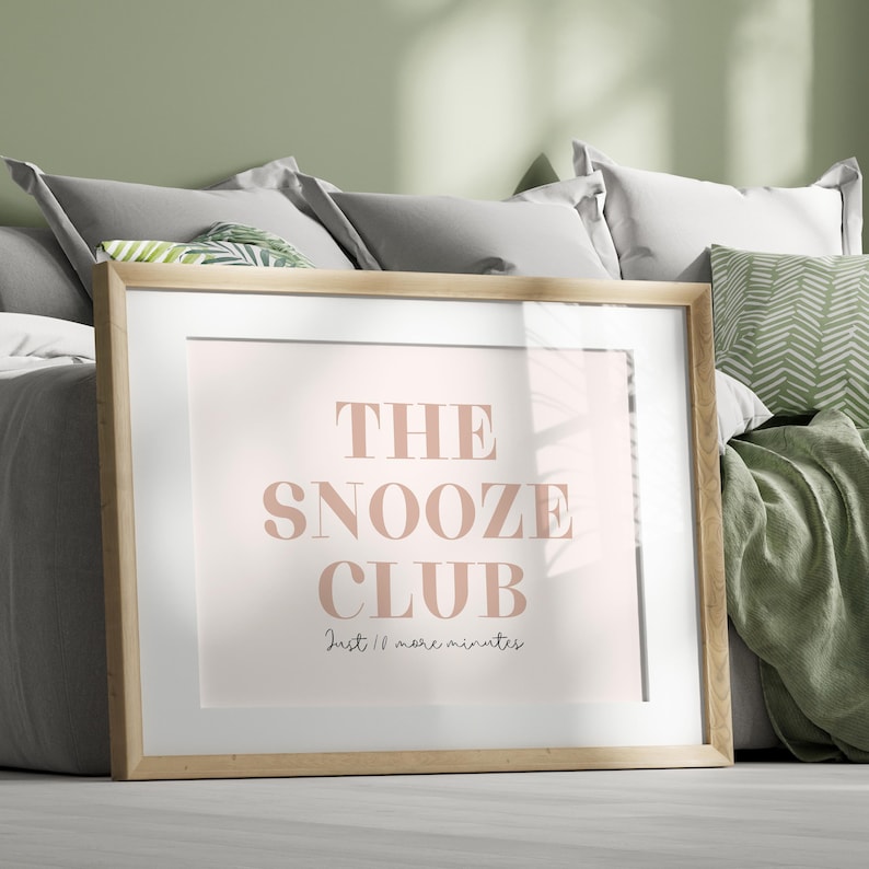 The Snooze Club Trendy Horizontal Wall Art Beige Printable Bedroom ...