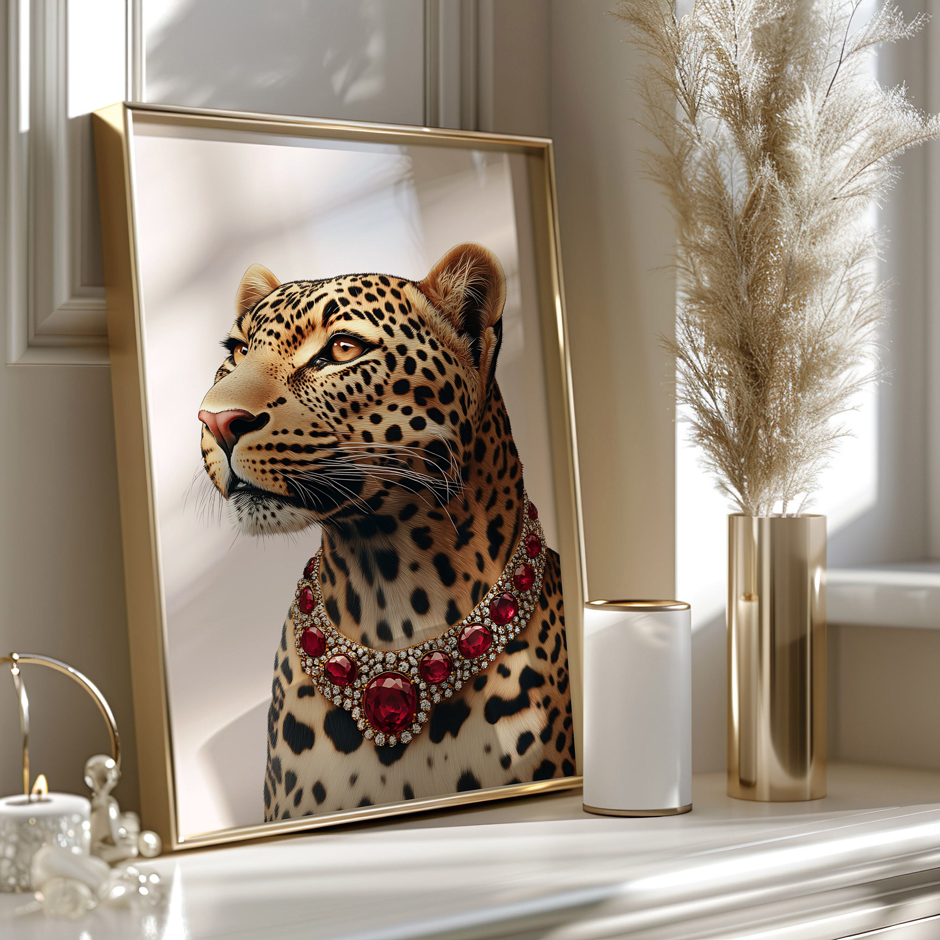 Trendy Chic Leopard Print Wall Art Cheetah Print Home Decor Luxury Dorm ...