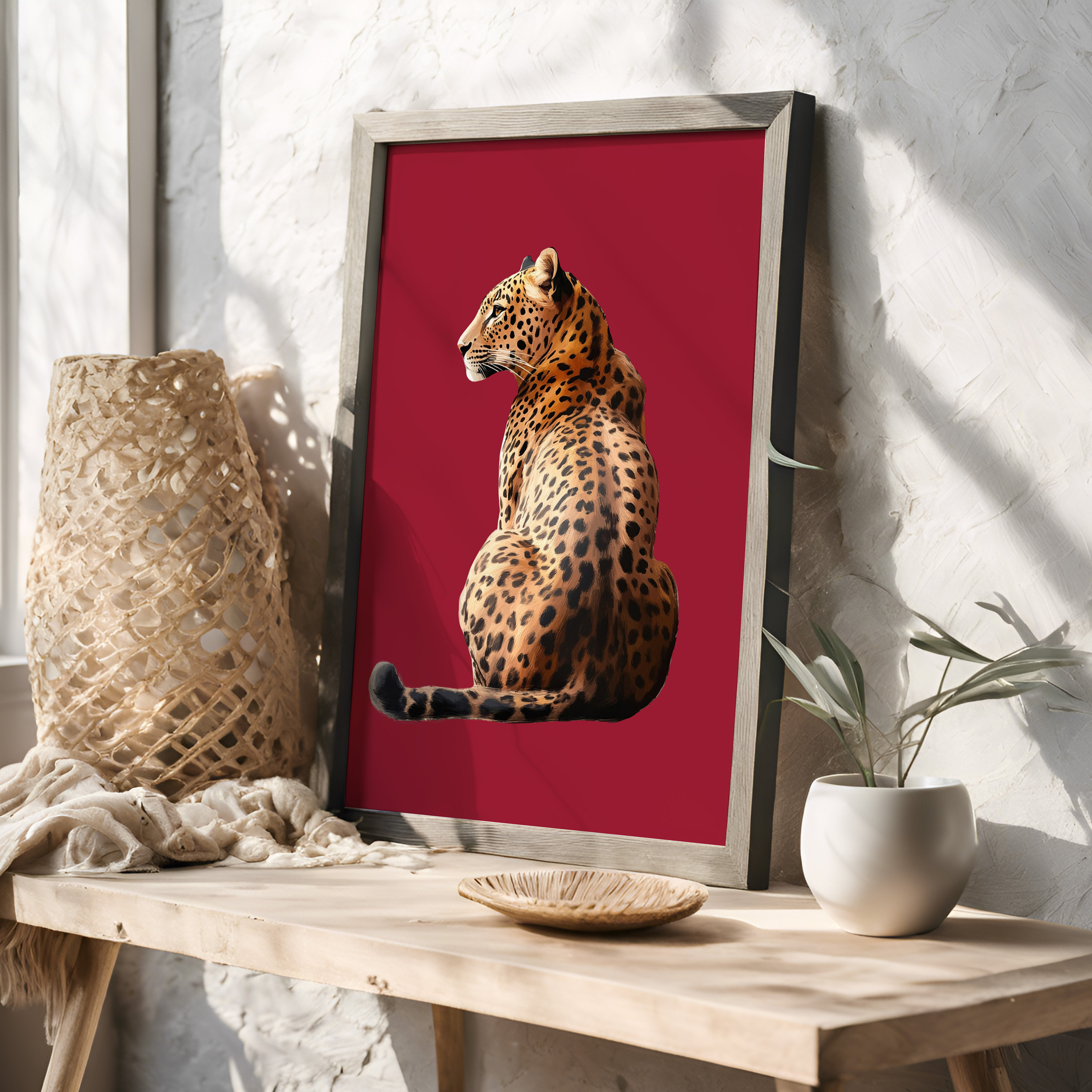 Trendy Leopard Print Wall Art Cheetah Print Retro Wall Decor Digital ...