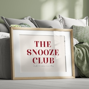 The Snooze Club Trendy Wall Art Burgundy Printable Horizontal Wall Art ...